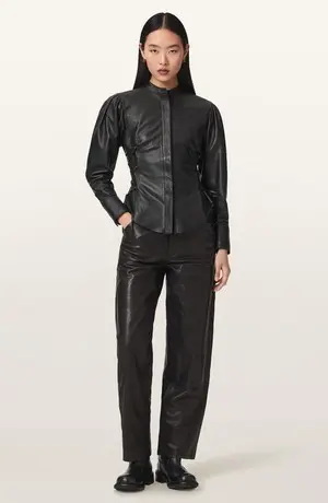 ALLSAINTS Evanna Leather Shirt