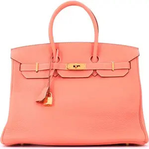 Hermès Birkin Handbag Pink Clemence With Gold Hardware 35
