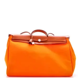 Hermès Herbag Cabine Toile And Leather - Orange