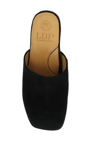 L'AMOUR DES PIEDS Kashi Leather Peep Toe Mule - Black