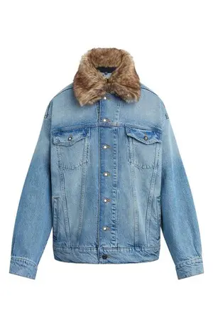 FAVORITE DAUGHTER The Oversized Bowery Faux Fur Collar Jacket