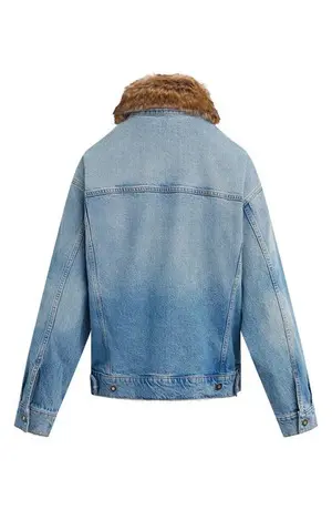 FAVORITE DAUGHTER The Oversized Bowery Faux Fur Collar Jacket