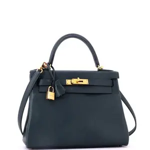 Hermès Kelly Handbag Evercolor With Gold Hardware 28 - Green