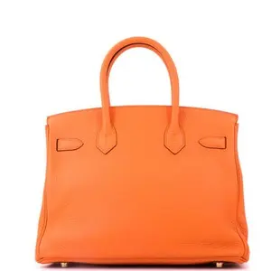 Hermès Birkin Handbag Clemence With Gold Hardware 30 - Orange