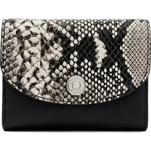 Veronica Beard Snakeskin Embossed Flap Leather Card Holder
