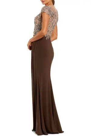 Mac Duggal Petite Crystal-embellished Jersey Evening Gown