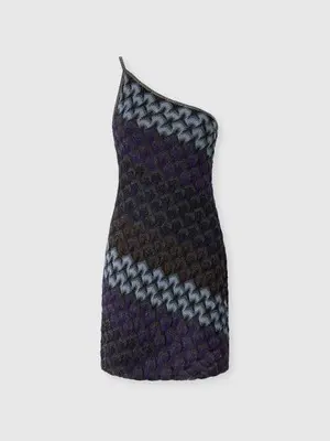 Missoni One-shoulder Viscose Lamé Mini Dress