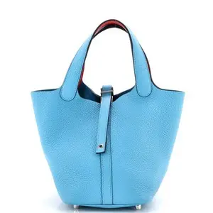 Hermès Eclat Picotin Lock Bag Clemence Pm - Blue