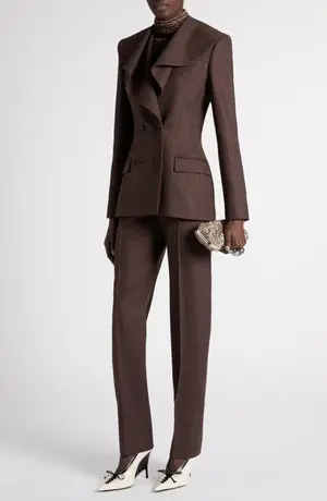 Alexander McQueen Striped Wool Cigarette Trousers
