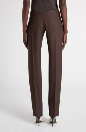 Alexander McQueen Striped Wool Cigarette Trousers