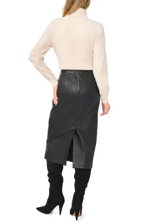 Ted Baker London Salma Leather Midi Skirt
