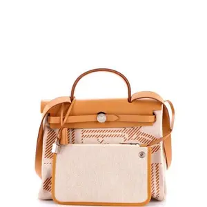 Hermès Herbag Zip Relief Brides De Gala Toile And Leather 31 - Brown