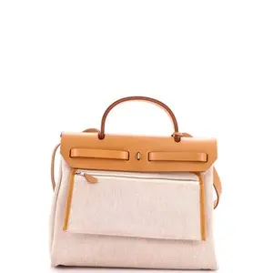 Hermès Herbag Zip Relief Brides De Gala Toile And Leather 31 - Brown