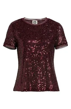 Anne Klein Sequined Short Sleeve T-shirt