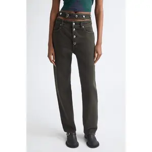 Eckhaus Latta Shadow Double Waist Straight Leg Jeans