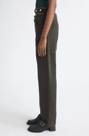 Eckhaus Latta Shadow Double Waist Straight Leg Jeans