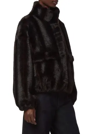 Apparis Iris Shaved Faux Mink Bomber Jacket