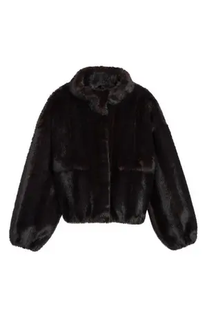 Apparis Iris Shaved Faux Mink Bomber Jacket
