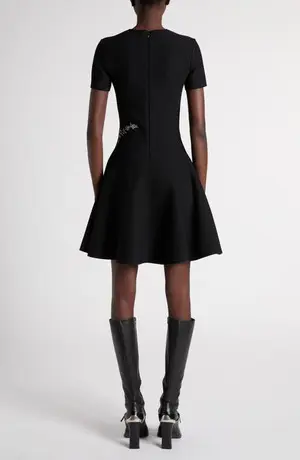 Alexander McQueen Embroidered Flared Mini Dress