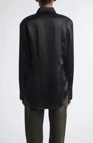 Eckhaus Latta Molten Satin Button-down Shirt