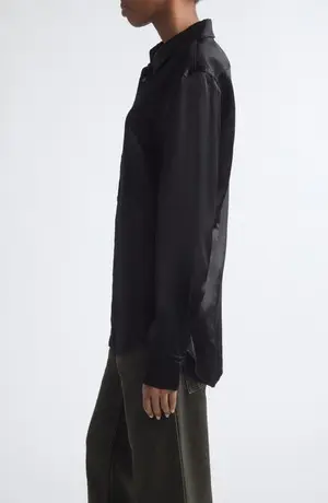 Eckhaus Latta Molten Satin Button-down Shirt