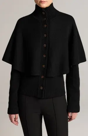 Vince Turtleneck Cape Cardigan