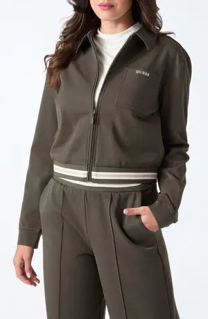Guess Goliarda Full Zip Jacket - Medium Brown