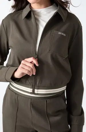 Guess Goliarda Full Zip Jacket - Medium Brown