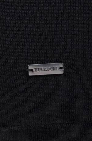 Bugatchi Merino Wool Polo Sweater - Black