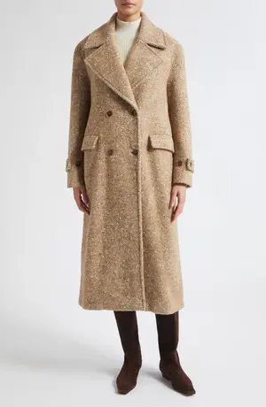 Herno Alpaca Blend Herringbone Trench Coat