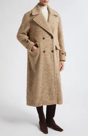 Herno Alpaca Blend Herringbone Trench Coat