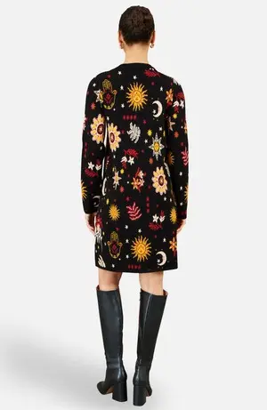 YUMI Cosmic Intarsia Knitted Dress