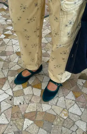 FLABELUS Leonor Mary Jane Flat - Green