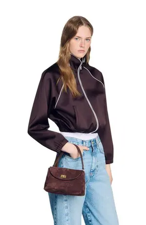 Sandro Le Mini Grand Bazaar Suede Bag