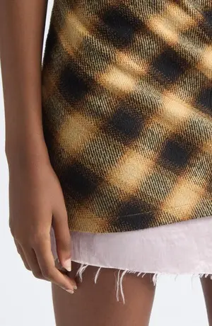 Eckhaus Latta Layered Plaid Mini Skirt