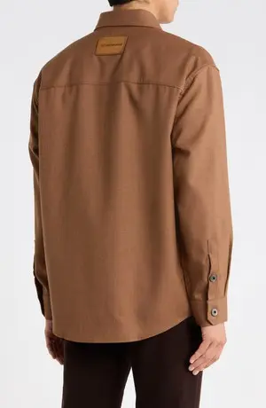 Emporio Armani Virgin Wool Button-up Overshirt