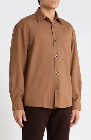 Emporio Armani Virgin Wool Button-up Overshirt