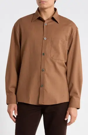 Emporio Armani Virgin Wool Button-up Overshirt