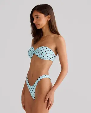 VACAY SWIMWEAR Positano Swim Top - Blue Polka