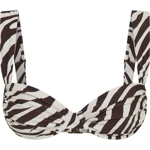 VACAY SWIMWEAR Rhodes Swim Top Zebra Brown