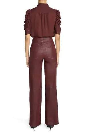 FRAME The Leather Slim Palazzo Leather Pants