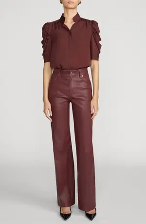 FRAME The Leather Slim Palazzo Leather Pants