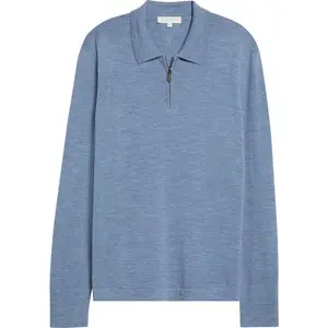 JACK VICTOR Jack Victor Merino Wool Quarter Zip Sweater Light Blue