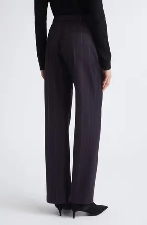 Eleventy Pinstripe Wool Blend Straight Leg Pants