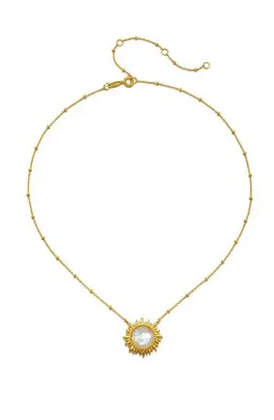 SATYA JEWELRY Sun And Moonstone Pendant Necklace