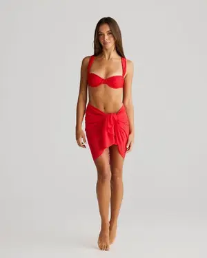 VACAY SWIMWEAR Catalina Sarong - Cincinnati Red
