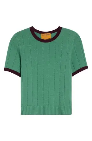 Guest In Residence Ribbed Cashmere Ringer Tee