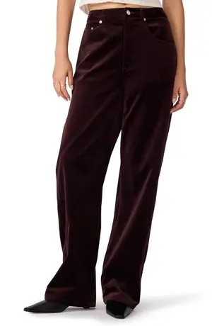 Steve Madden Sydnee Stretch Velvet Wide Leg Pants