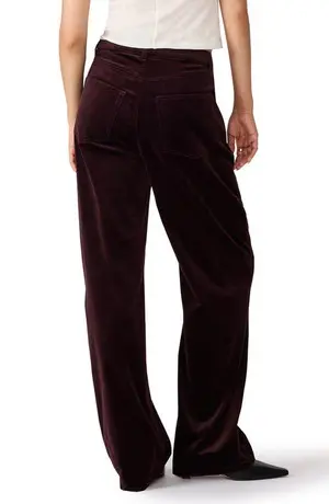 Steve Madden Sydnee Stretch Velvet Wide Leg Pants