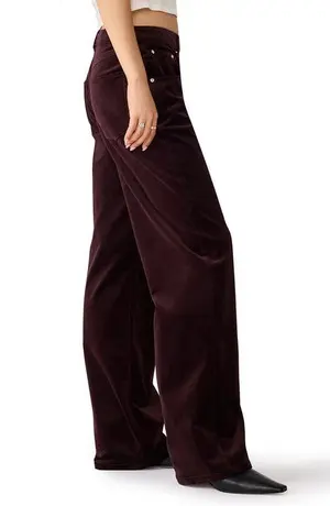 Steve Madden Sydnee Stretch Velvet Wide Leg Pants